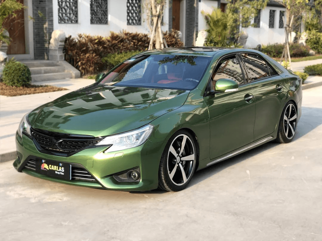 Toyota Mark-X Emerlad Vinyl Wrapped – carlawrap